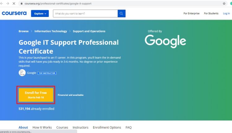 Google IT Support Certificate Cost