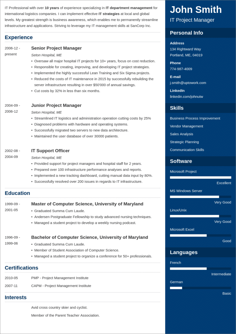 List of Best Templates for an Original Resume Example