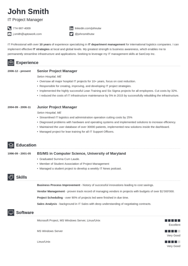 List of Best Templates for an Original Resume Example