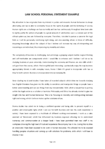 Law School Personal Statement Examples