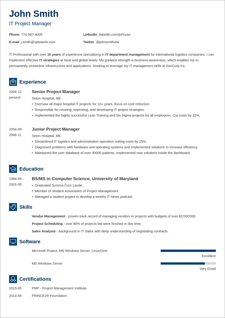 List of Best Templates for an Original Resume Example