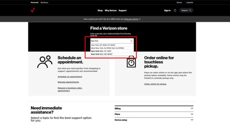 How to find a Verizon Store near me