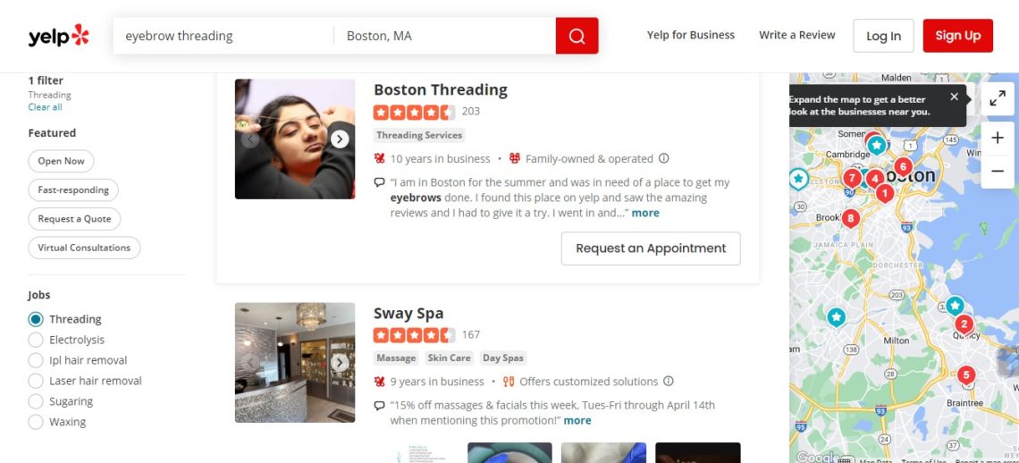 Now you can find Eyebrow threading near me