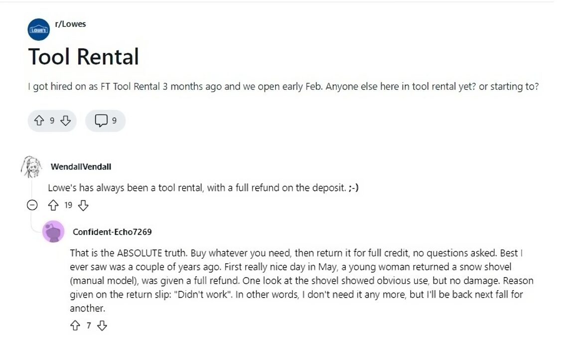 How is the Lowes rental tools?